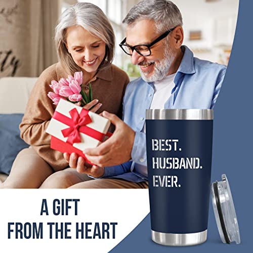 TEEZWONDER Gifts For Husband From Wife, Anniversary, Valentines Day, Christmas, Birthday Gifts For Men, Him, Romantic I Love You Husband Gift Ideas, Husband 20 Oz Stainless Steel Tumbler For Men