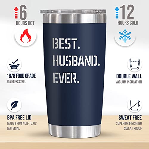 TEEZWONDER Gifts For Husband From Wife, Anniversary, Valentines Day, Christmas, Birthday Gifts For Men, Him, Romantic I Love You Husband Gift Ideas, Husband 20 Oz Stainless Steel Tumbler For Men