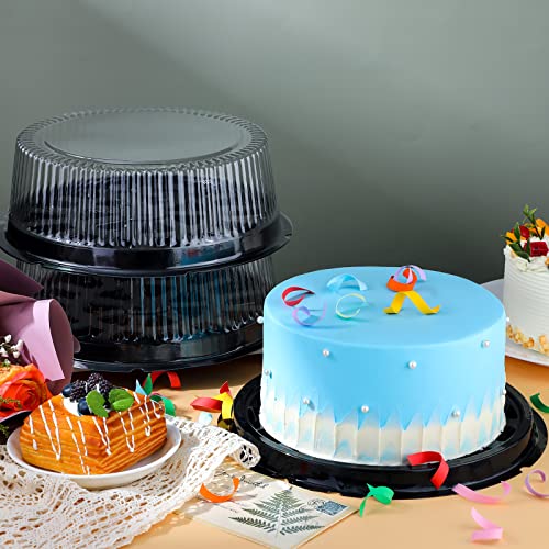 30 Pieces Cake Containers with Lids Round Cake Carrier 11 Inch Plastic Containers for Cake with Lid Disposable Cake Containers Carriers for Food Cake PET Cake Carries for Transport