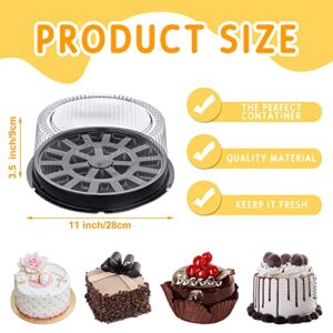 30 Pieces Cake Containers with Lids Round Cake Carrier 11 Inch Plastic Containers for Cake with Lid Disposable Cake Containers Carriers for Food Cake PET Cake Carries for Transport