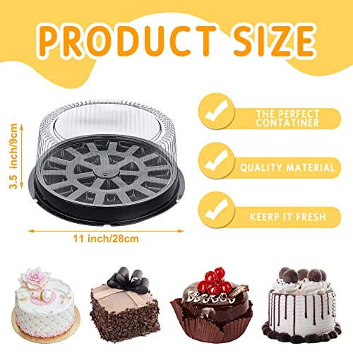 30 Pieces Cake Containers with Lids Round Cake Carrier 11 Inch Plastic Containers for Cake with Lid Disposable Cake Containers Carriers for Food Cake PET Cake Carries for Transport