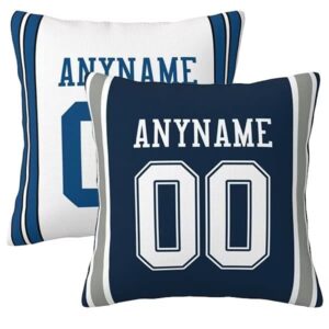 lalkllo throw pillow football fans custom any name and number for men women boy gift 16x16, 18x18 & 20x20 inch