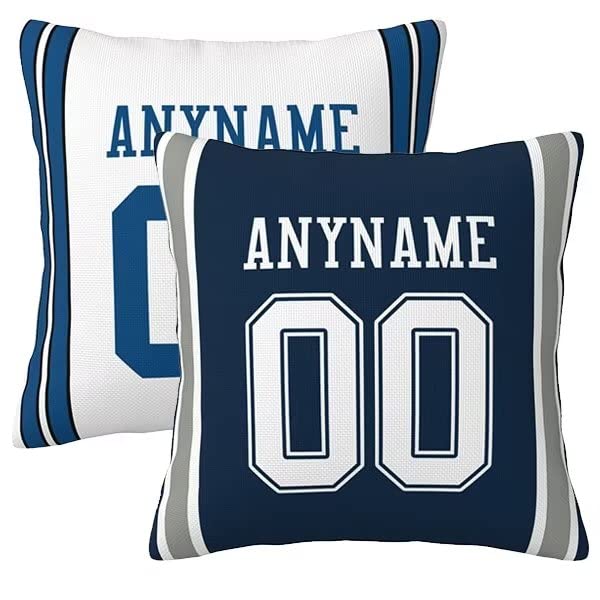 Lalkllo Throw Pillow Football Fans Custom Any Name and Number for Men Women Boy Gift 16x16, 18x18 & 20x20 Inch