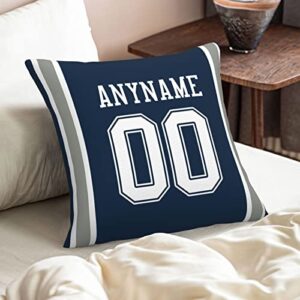 Lalkllo Throw Pillow Football Fans Custom Any Name and Number for Men Women Boy Gift 16x16, 18x18 & 20x20 Inch