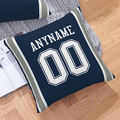 Lalkllo Throw Pillow Football Fans Custom Any Name and Number for Men Women Boy Gift 16x16, 18x18 & 20x20 Inch