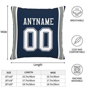 Lalkllo Throw Pillow Football Fans Custom Any Name and Number for Men Women Boy Gift 16x16, 18x18 & 20x20 Inch