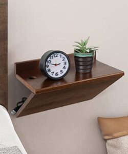 sivapleso floating nightstand wall mounted modern floating wood shelves bedside tables desk for living room, bedroom, kitchen, office 13''l x 7''w