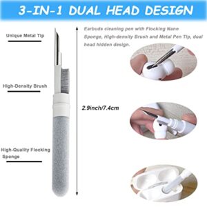 4 Sizes Replacement Ear Tips Compatible with AirPods Pro and AirPods Pro 2 + 3 in 1 Headphone Cleaning Pen, 4 Pairs Ear Buds Silicone Tips(XS/S/M/L) with 1 Wireless Earbuds Cleaning Pen Brush Kit