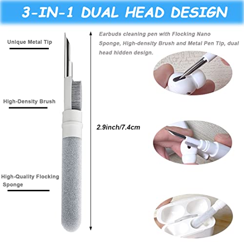 4 Sizes Replacement Ear Tips Compatible with AirPods Pro and AirPods Pro 2 + 3 in 1 Headphone Cleaning Pen, 4 Pairs Ear Buds Silicone Tips(XS/S/M/L) with 1 Wireless Earbuds Cleaning Pen Brush Kit