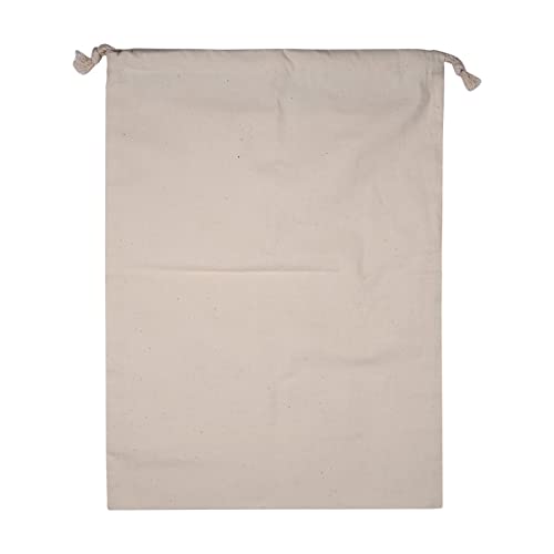 Household Plain Organic Cotton Storage Bag Drawstring Storage Laundry Sack Biodegradable Eco Friendly Bags Stuff Bag for Travel Home Use(30x40cm/11.8x15.7in)