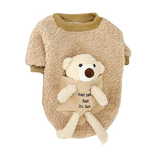 HonpraD Pet Clothes for Small Dogs Boy Dog Clothes Fall and Winter New Teddy Small Dog Winte Back Teddy Bear Sweater Pet Clothes for Small Dogs Female