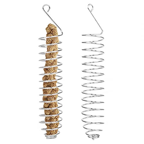 2 PCS Parrot Treat Holder,Stainless Steel Bird Food Skewer Bird Food Holder for Parrot Parakeet Cockatiels