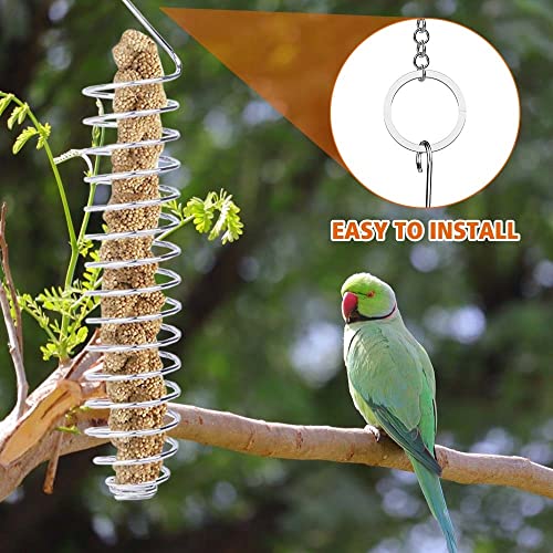 2 PCS Parrot Treat Holder,Stainless Steel Bird Food Skewer Bird Food Holder for Parrot Parakeet Cockatiels