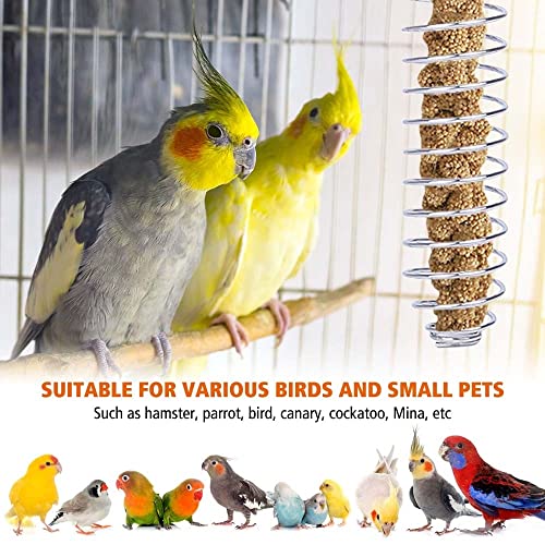 2 PCS Parrot Treat Holder,Stainless Steel Bird Food Skewer Bird Food Holder for Parrot Parakeet Cockatiels