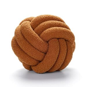 gxyr knot pillow ball,soft round throw pillow,handmade knotted pillow,plush knot ball pillow,modern home sofa couch pillow decor pillows for bedroom photography props-caramel/8.7"