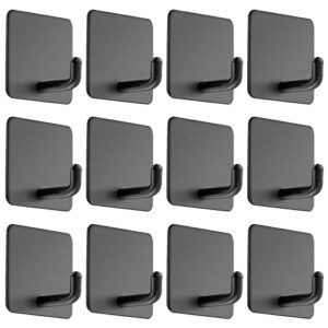 12 pack adhesive hooks, heavy duty towel hook on wall door, stainless steel towel hooks self adhesive for office, kitchen, bathroom