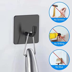 12 Pack Adhesive Hooks, Heavy Duty Towel Hook on Wall Door, Stainless Steel Towel Hooks Self Adhesive for Office, Kitchen, Bathroom