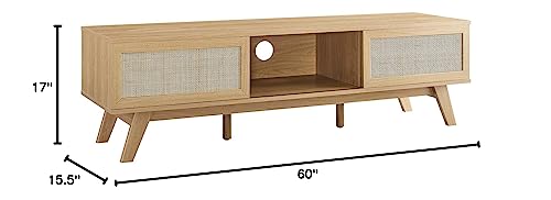 Modway Soma Rattan TV Stand, 60", Oak