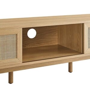 Modway Soma Rattan TV Stand, 60", Oak