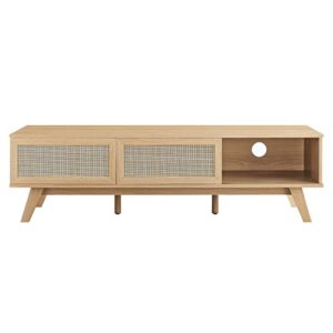 Modway Soma Rattan TV Stand, 60", Oak