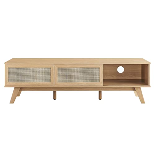 Modway Soma Rattan TV Stand, 60", Oak