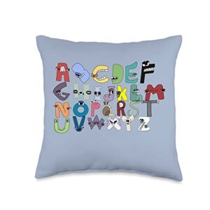 villain alphabet lore letter for kids merchandise villain letter abc costume boys matching evil alphabet lore throw pillow, 16x16, multicolor