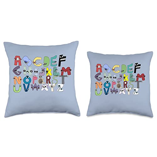 Villain Alphabet Lore Letter for Kids Merchandise Villain Letter ABC Costume Boys Matching Evil Alphabet Lore Throw Pillow, 16x16, Multicolor