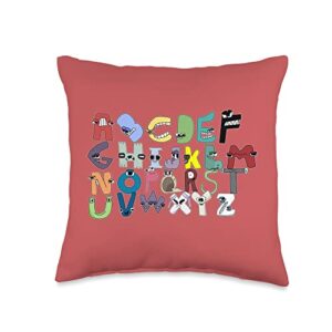 villain alphabet lore letter for kids clothing villain letter abc costume boys matching evil alphabet lore throw pillow, 16x16, multicolor