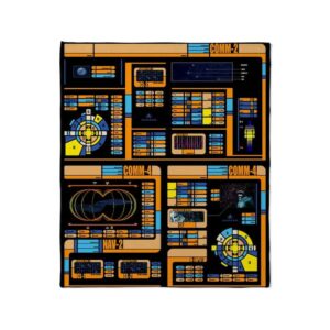 cafepress star trek lcars throw blanket super soft fleece plush throw blanket, 60"x50"