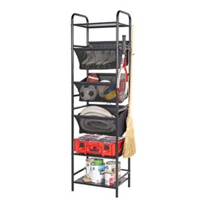 neatfreak 6-tier vertical storage organizer for pantry, shed & garage free standing garage organization and storage system - heavy duty storage bin shelf