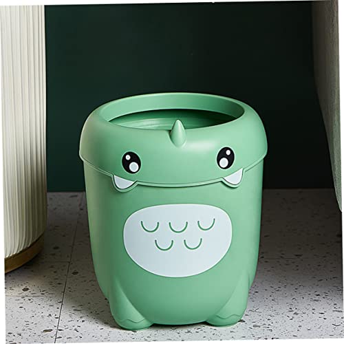 ORFOFE Cartoon Trash can Cans Desktop Slim Lovely Roomdinosaur Mini Kids with Ring Bathroomlight Childrens Decorative Bathrooms for Wastepaper Car Bins Makeup Cute Little Trash Household