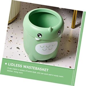 ORFOFE Cartoon Trash can Cans Desktop Slim Lovely Roomdinosaur Mini Kids with Ring Bathroomlight Childrens Decorative Bathrooms for Wastepaper Car Bins Makeup Cute Little Trash Household