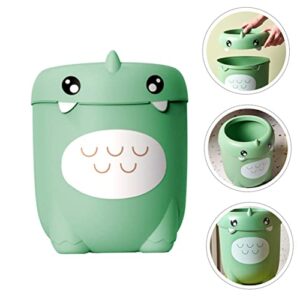 ORFOFE Cartoon Trash can Cans Desktop Slim Lovely Roomdinosaur Mini Kids with Ring Bathroomlight Childrens Decorative Bathrooms for Wastepaper Car Bins Makeup Cute Little Trash Household