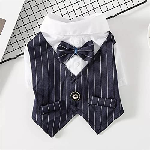 HOUKAI Pet Suit Formal Dress Tuxedo Bow Tie Dog Clothes (Color : D, Size : Scode)