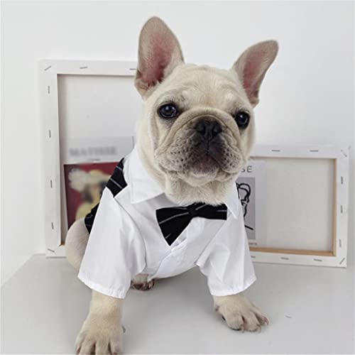 HOUKAI Pet Suit Formal Dress Tuxedo Bow Tie Dog Clothes (Color : D, Size : Scode)