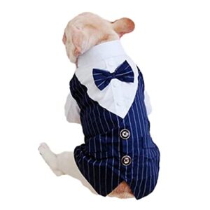 HOUKAI Pet Suit Formal Dress Tuxedo Bow Tie Dog Clothes (Color : D, Size : Scode)