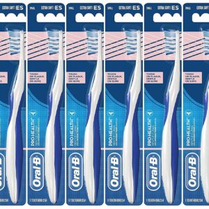 Oral-B Cross Action Gentle Clean Manual Toothbrush 35 Extra Soft (Colors Vary) - Pack of 6