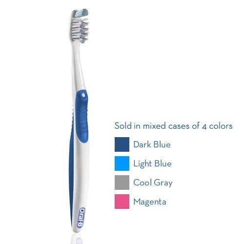 Oral-B Cross Action Gentle Clean Manual Toothbrush 35 Extra Soft (Colors Vary) - Pack of 6