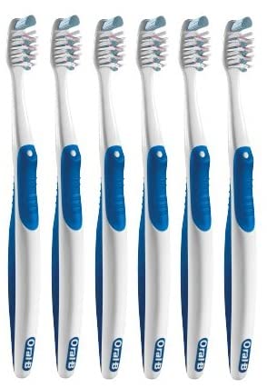 Oral-B Cross Action Gentle Clean Manual Toothbrush 35 Extra Soft (Colors Vary) - Pack of 6