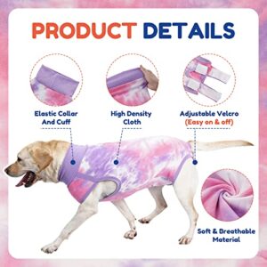 TORJOY Breathable Dog Recovery Suit for Male/Female, Tie Dye Purple Dog Onesie for Abdominal Wounds, Cone E-Collar Alternative after Surgery to Anti-Licking, Professional Surgery Suit for dogs