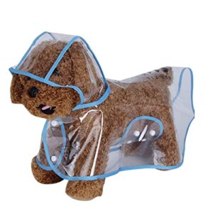 houkai waterproof dog raincoat with hood transparent pet dog puppy rain coat cloak costumes clothes for dogs pet supplies (color : blue, size : s code)