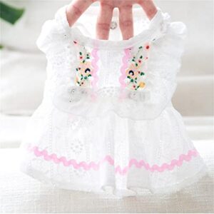 houkai dress dog clothes dog pet clothes skirt summer cotton white skirt (color : d, size : lcode)