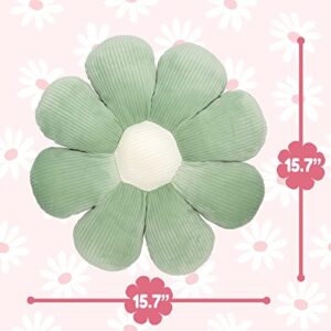 Awesims Home Decor Flower Pillow, Decorative Pillows, Super Soft Cute Pillows, Floor Pillows Seating for Children, Flower Throw Pillow Living Room, Kids Room, Bedroom (15.7", Green)