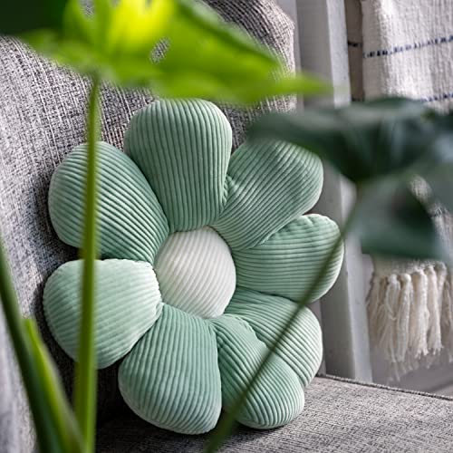 Awesims Home Decor Flower Pillow, Decorative Pillows, Super Soft Cute Pillows, Floor Pillows Seating for Children, Flower Throw Pillow Living Room, Kids Room, Bedroom (15.7", Green)