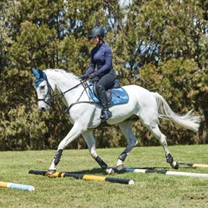 Weatherbeeta Prime Marble Shimmer Jump Shaped Saddle Pad, Green/Gold Swirl Marble Print, Full