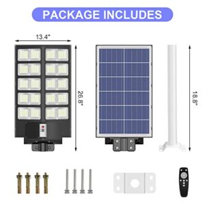 Anzid 800W Solar Street Lights Outdoor,LED Security Flood Lights Motion Sensor Waterproof,Dusk to Dawn Solar Lamp with Remote Control Bracket for Garden Yard Path Parking Lot (watts, 800)