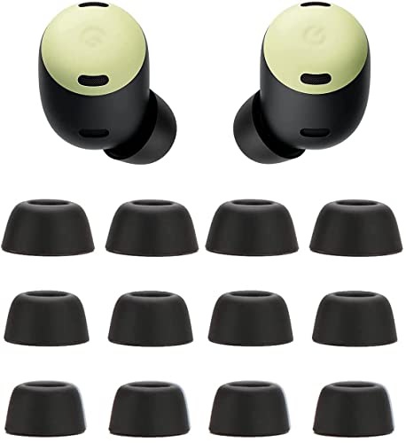 ALXCD Eartips Compatible with Google Pixel Buds Pro Earbuds, S/M/L 3 Sizes 6 Pairs Soft Silicone Eartips Replacement Earbuds Tips, Compatible with Pixel Buds Pro, Black sml