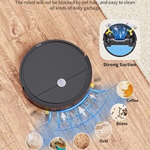 Robot Vacuum and Mop Combo, 3 in 1 Robotic Vacuum Cleaner with Watertank/Dustbin/Brush, Self-Charging, schedule cleaning, anti-blocked by hair, Remote/App/Alexa, Ideal for Hard Floor/Pet Hair/Carpet