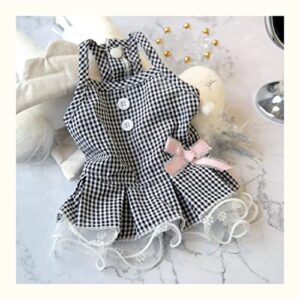 houkai dog wedding dress plaid ribbon pet dress summer accessories clothes (color : d, size : xscode)