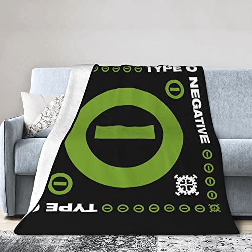 Type Music O Negative Blanket Soft Warm Flannel Fleece Blanket Throw Blankets for Bed Couch 50"x40"